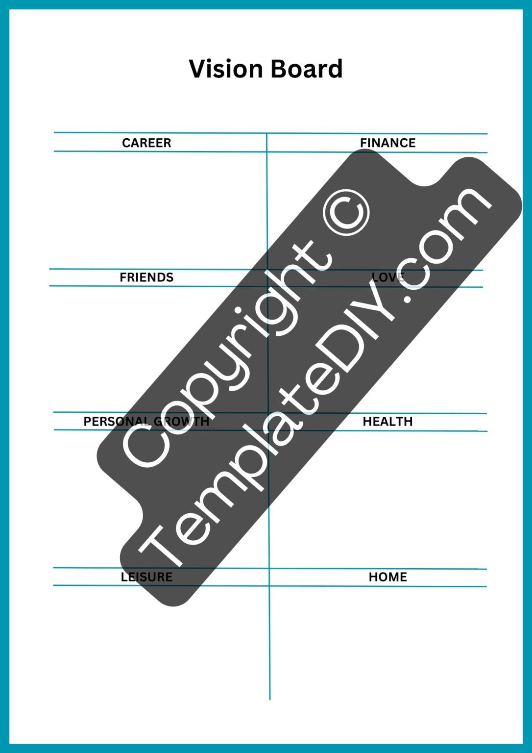 Vision Board Template Printable Template PDF, Word