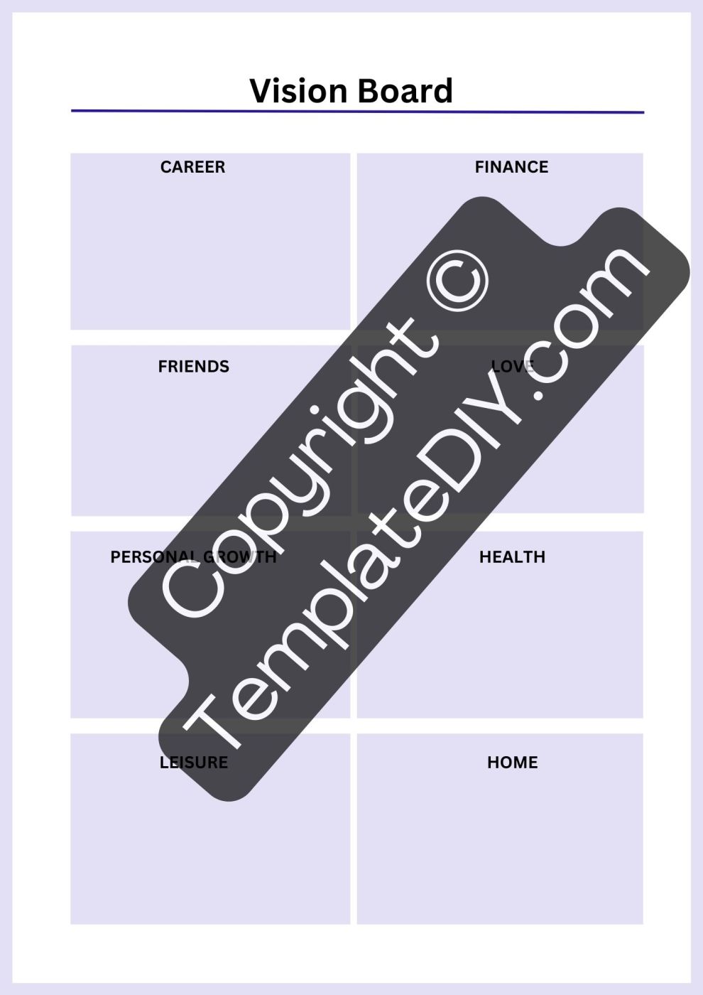 Vision Board Template Printable Template PDF, Word