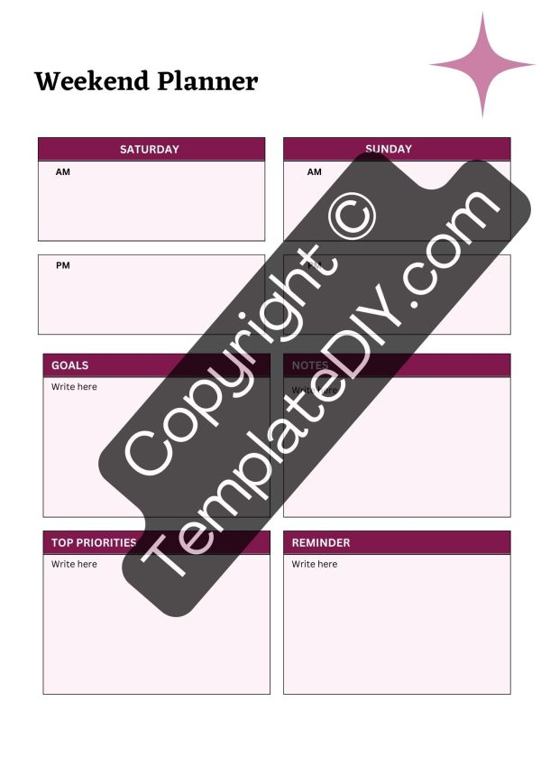 Weekend Planner Template Printable PDF, Word [Editable]