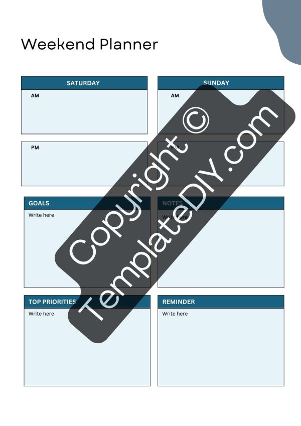 Weekend Planner Template Printable PDF, Word [Editable]