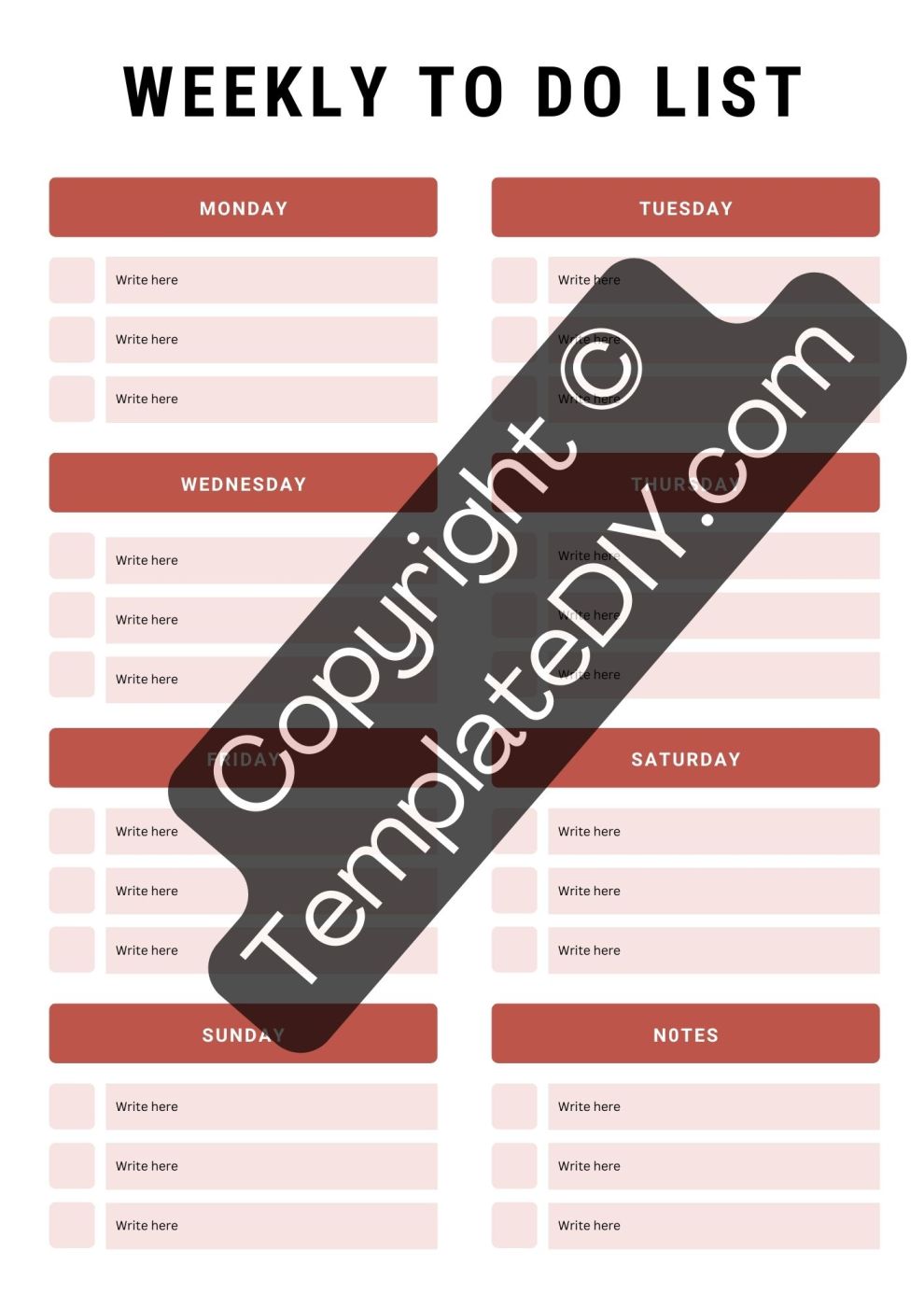 Weekly To Do Template Printable PDF, Word [Editable]