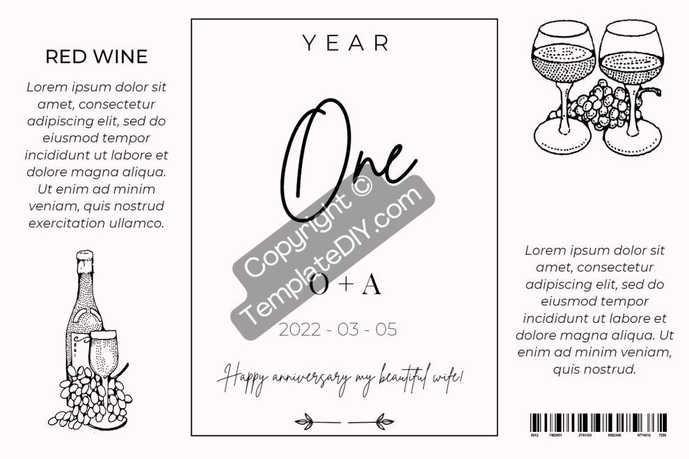 Wine Label Template Printable PDF, Word [Editable]