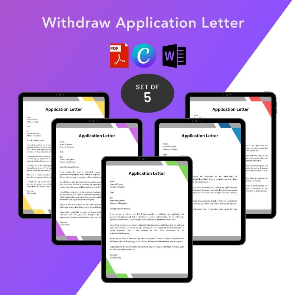 Withdraw Application Letter Template | Download Example