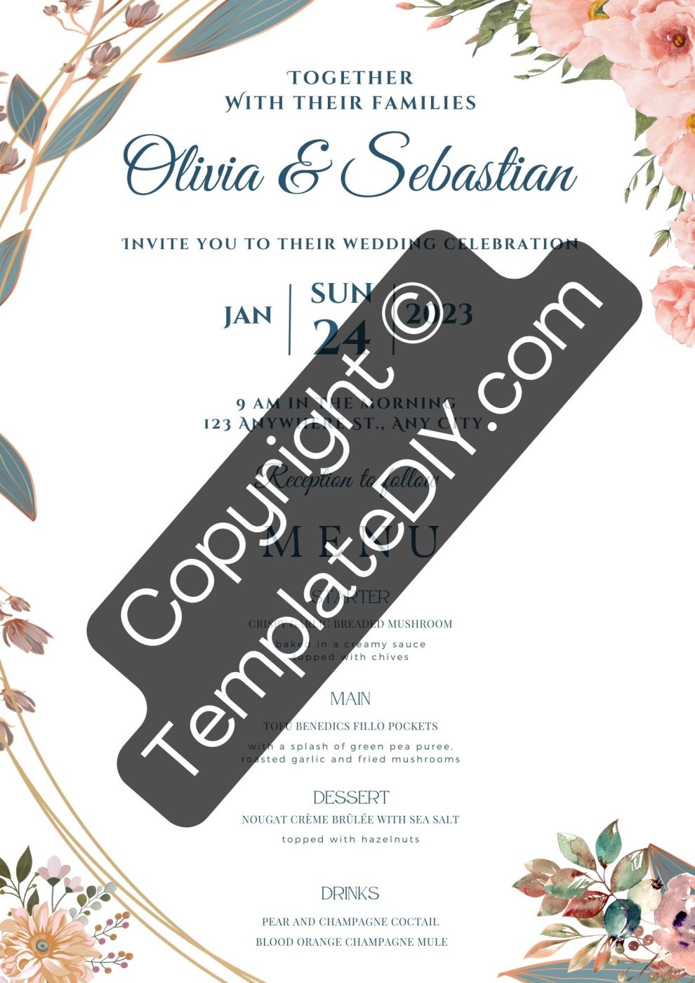 Wedding Pamphlet Template Printable PDF, Word [Editable]
