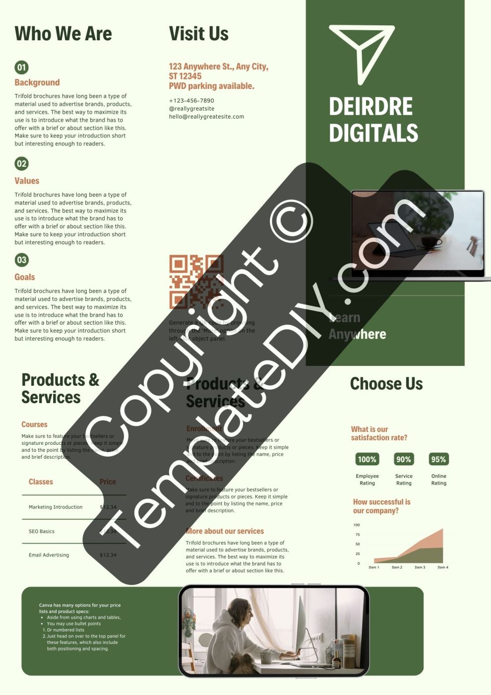 Brochure Pamphlet Template Printable PDF, Word [Editable]