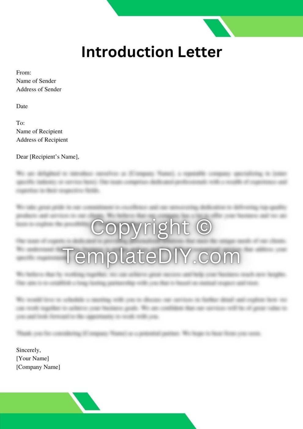 Business Introduction Letter Sample with Examples [Word]