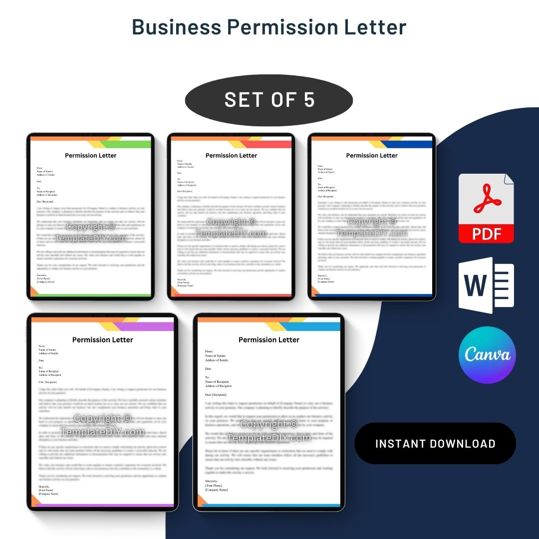 Business Permission Letter Template [Word] | Download Now