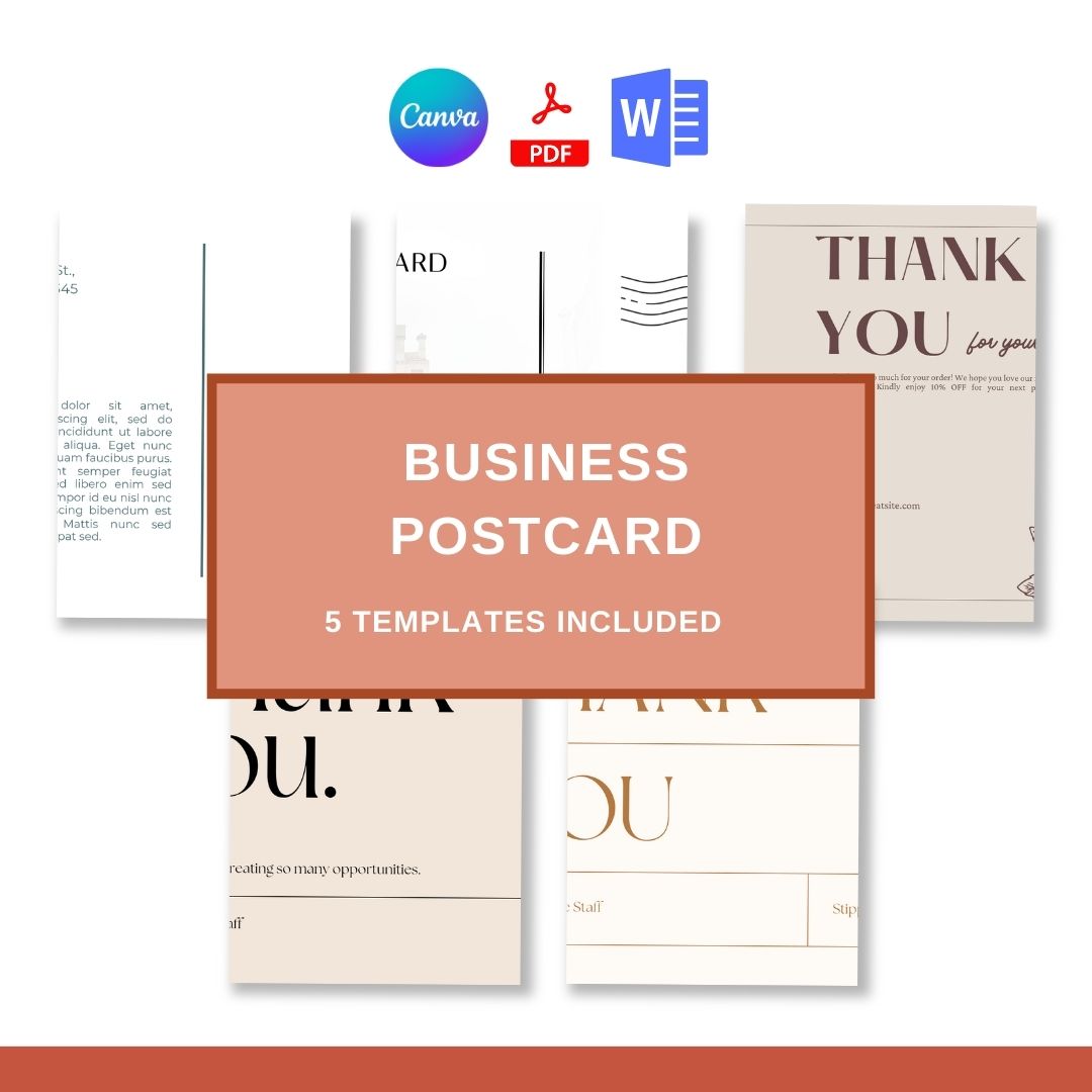 Business Postcard Template Printable PDF, Word [Editable]