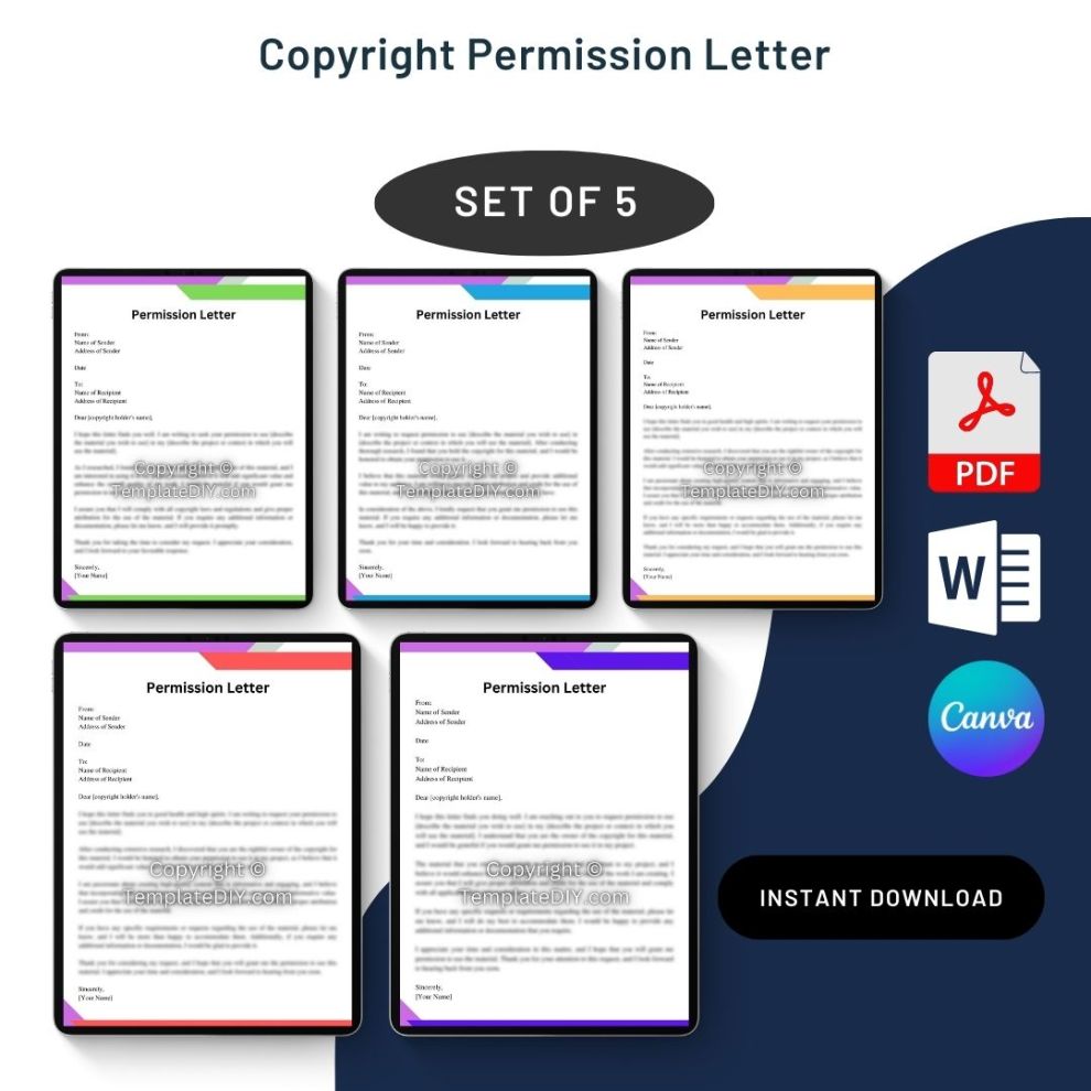 Copyright Permission Letter Sample with Examples [Word]