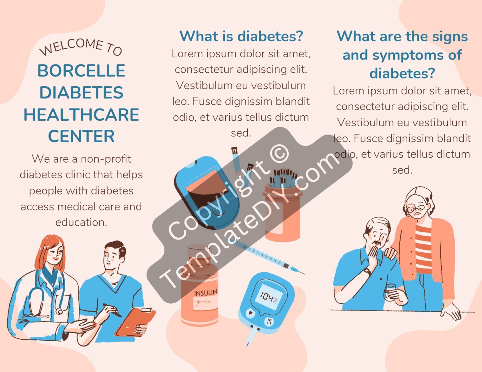 Diabetes Pamphlet Template Printable PDF, Word [Editable]