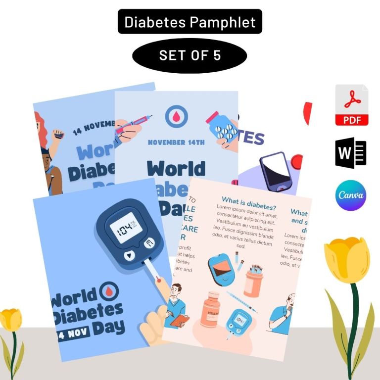 Diabetes Pamphlet Template Printable PDF, Word [Editable]