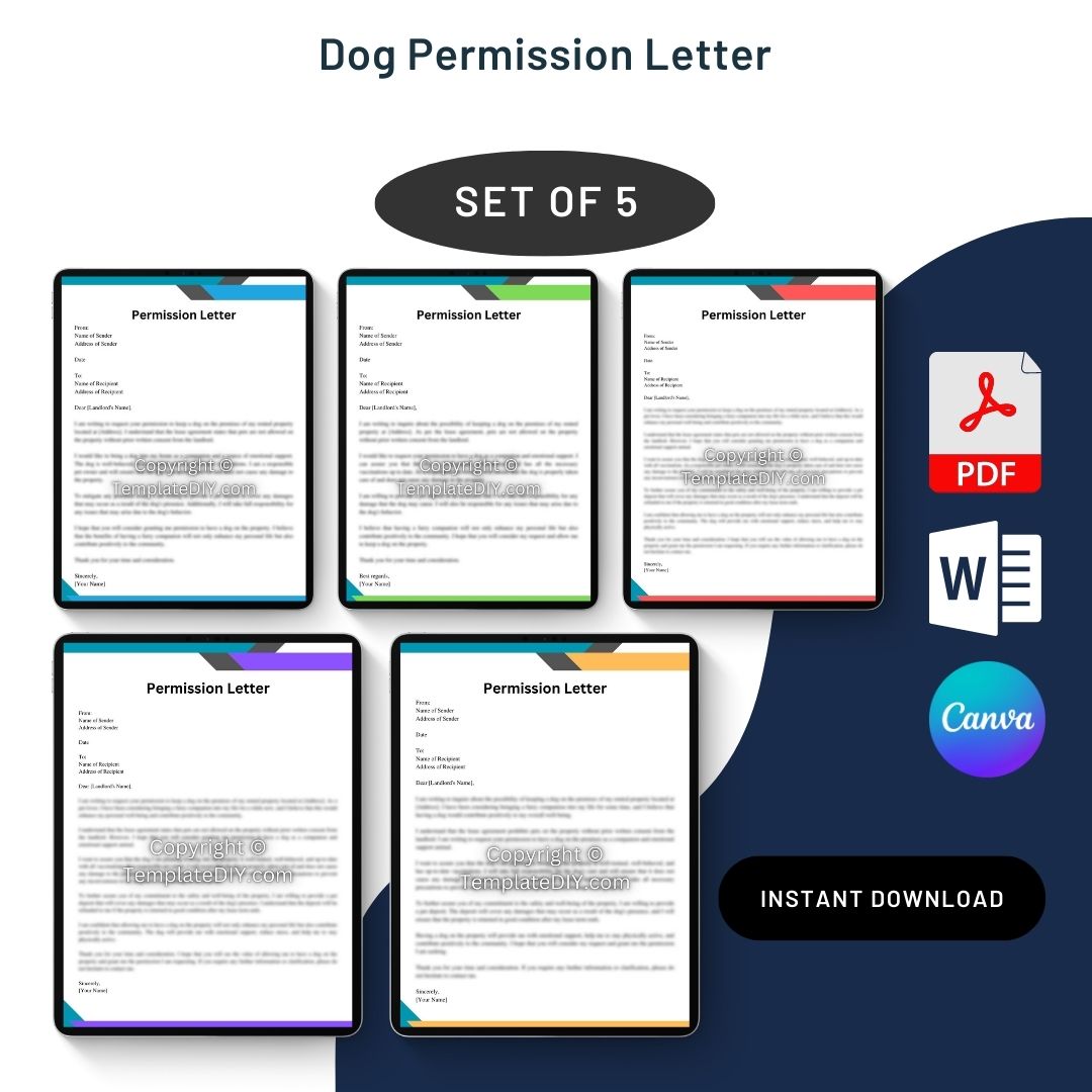 Dog Permission Letter Sample Template with Examples