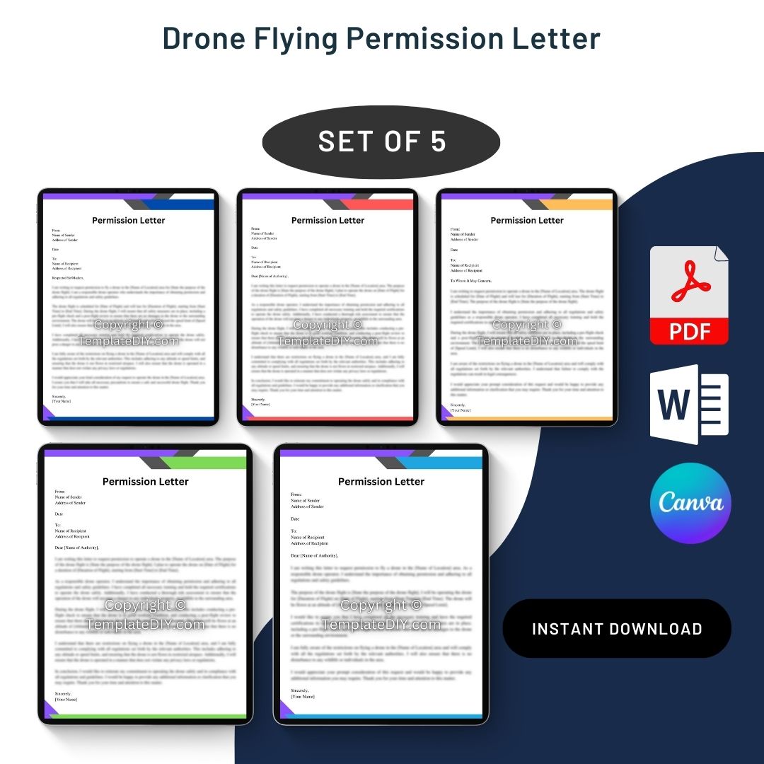 Drone Flying Permission Letter Template | Download PDF