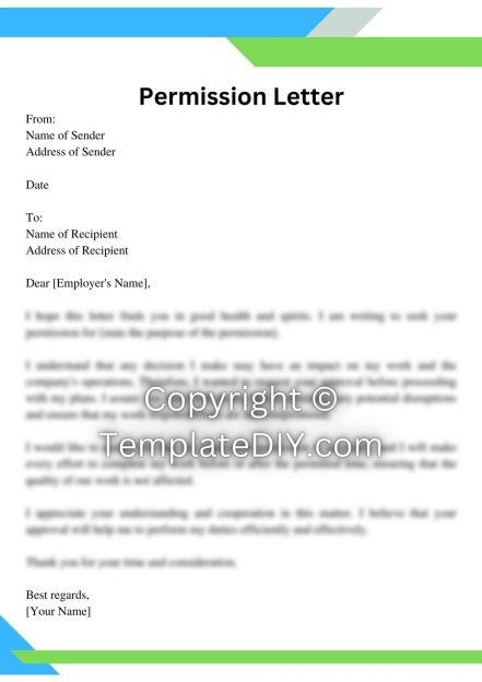 Employer Permission Letter Sample with Examples [Word]