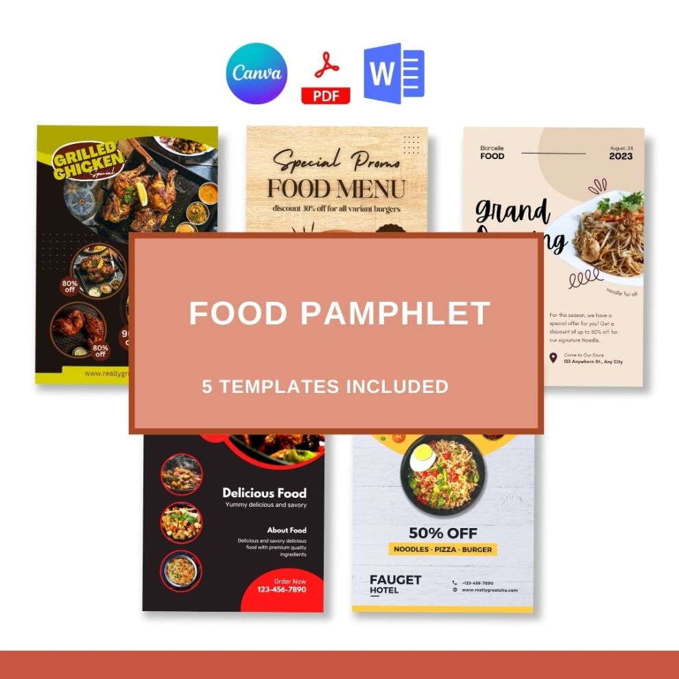 Food Pamphlet Template Printable PDF, Word [Editable]