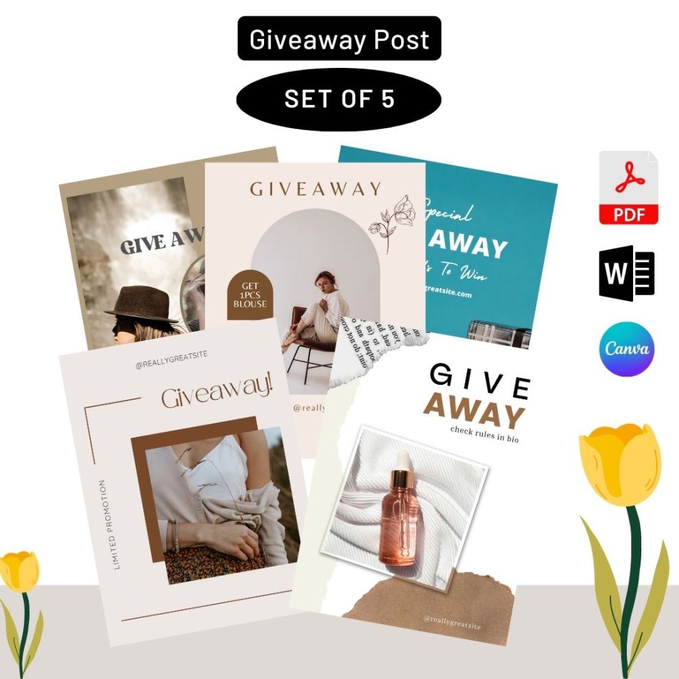 Giveaway Post Template Printable in PDF, Word [Editable]