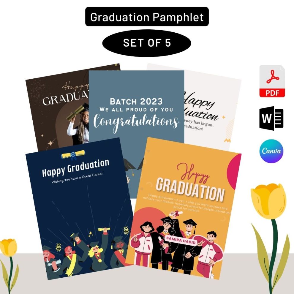 Graduation Pamphlet Template Printable PDF, Word [Editable]