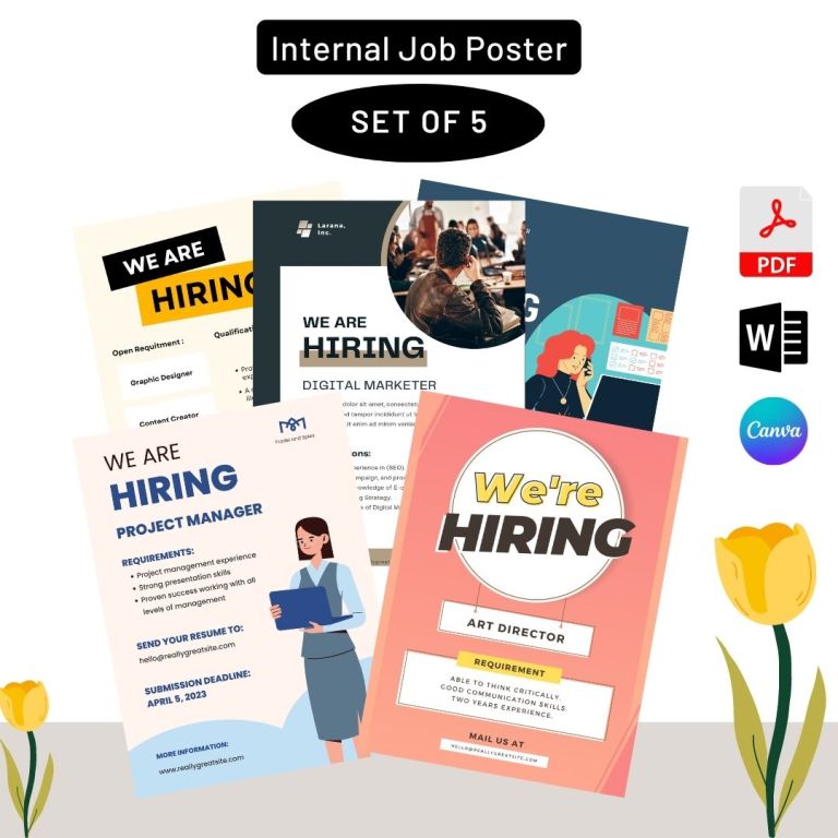 Internal Job Poster Template Printable PDF, Word [Editable]