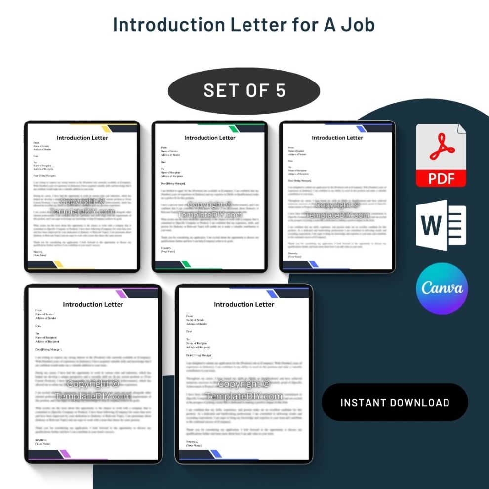 Introduction Letter for A Job Sample with Examples [Word]