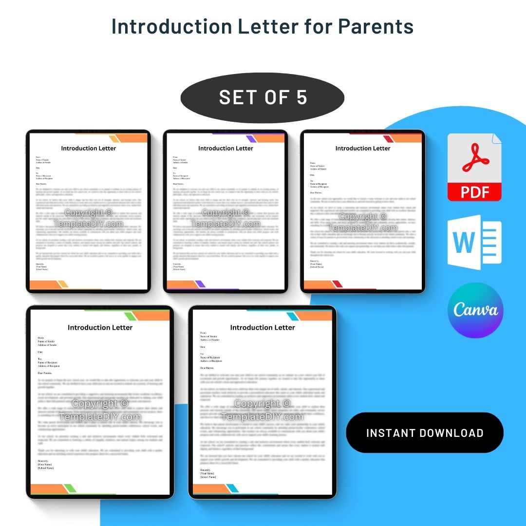 Introduction Letter for Parents Sample and Examples [Word]
