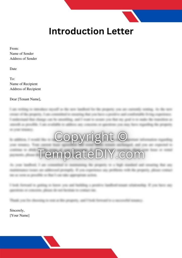 New Landlord Introduction Letter Sample with Examples