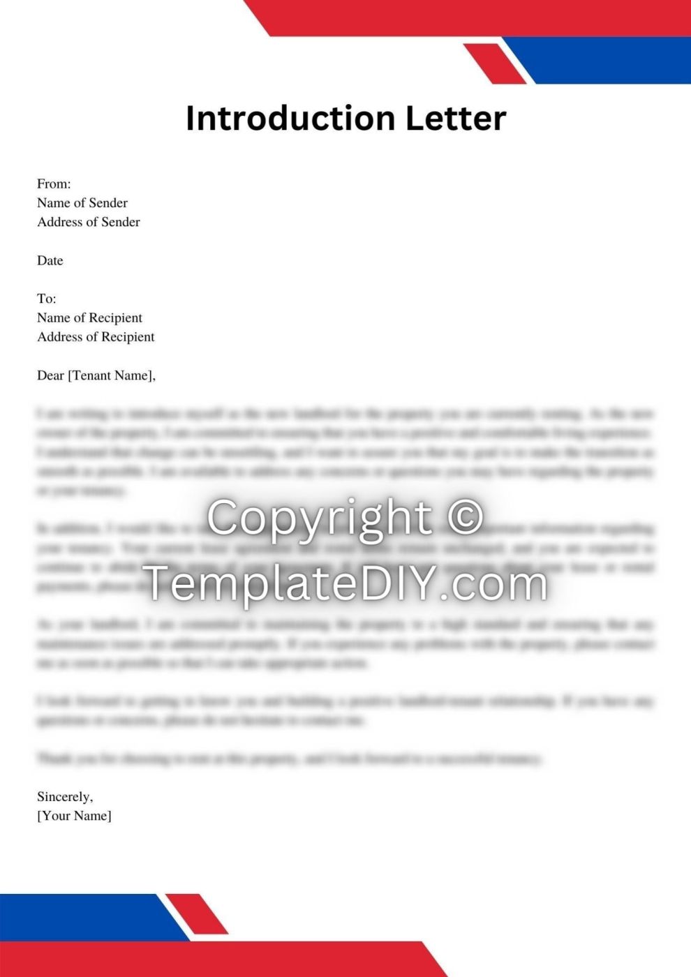 New Landlord Introduction Letter Sample with Examples