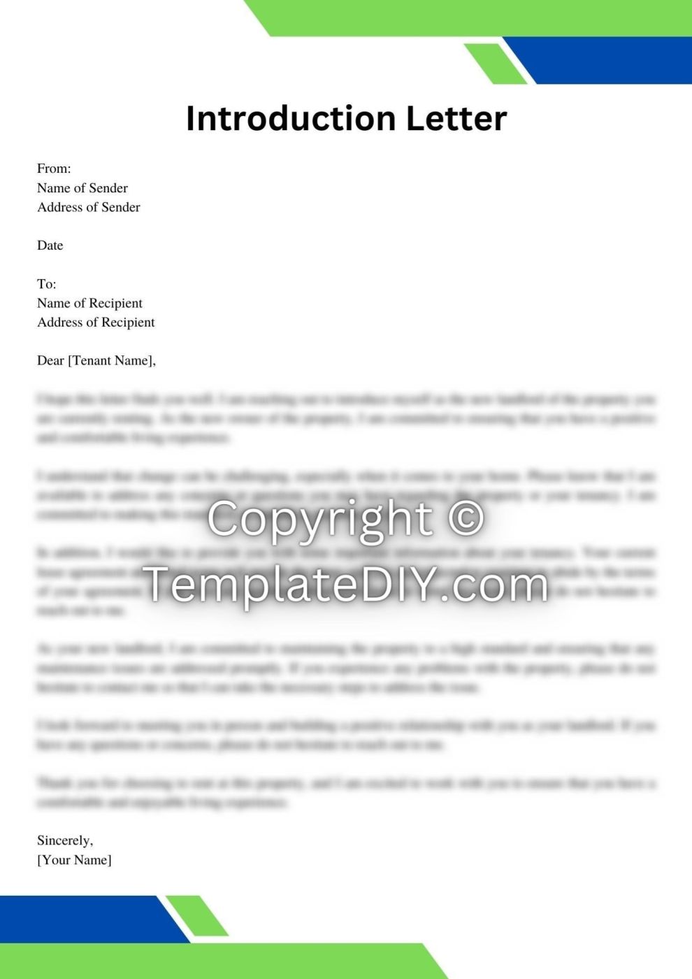 New Landlord Introduction Letter Sample with Examples