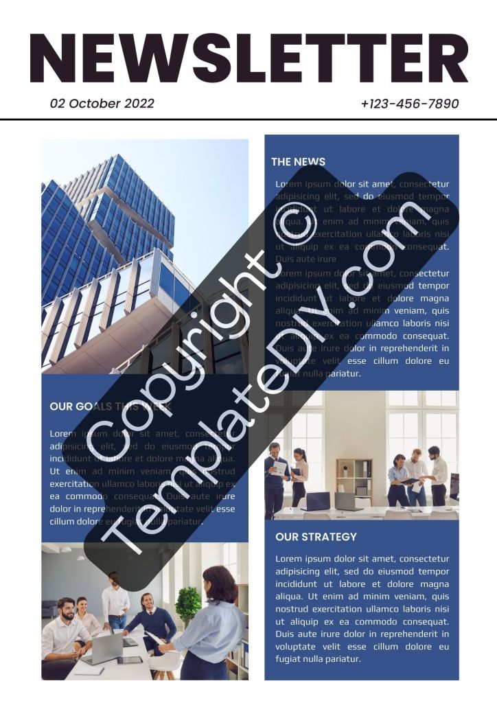 One Page Newsletter Template Printable PDF, Word [Editable]