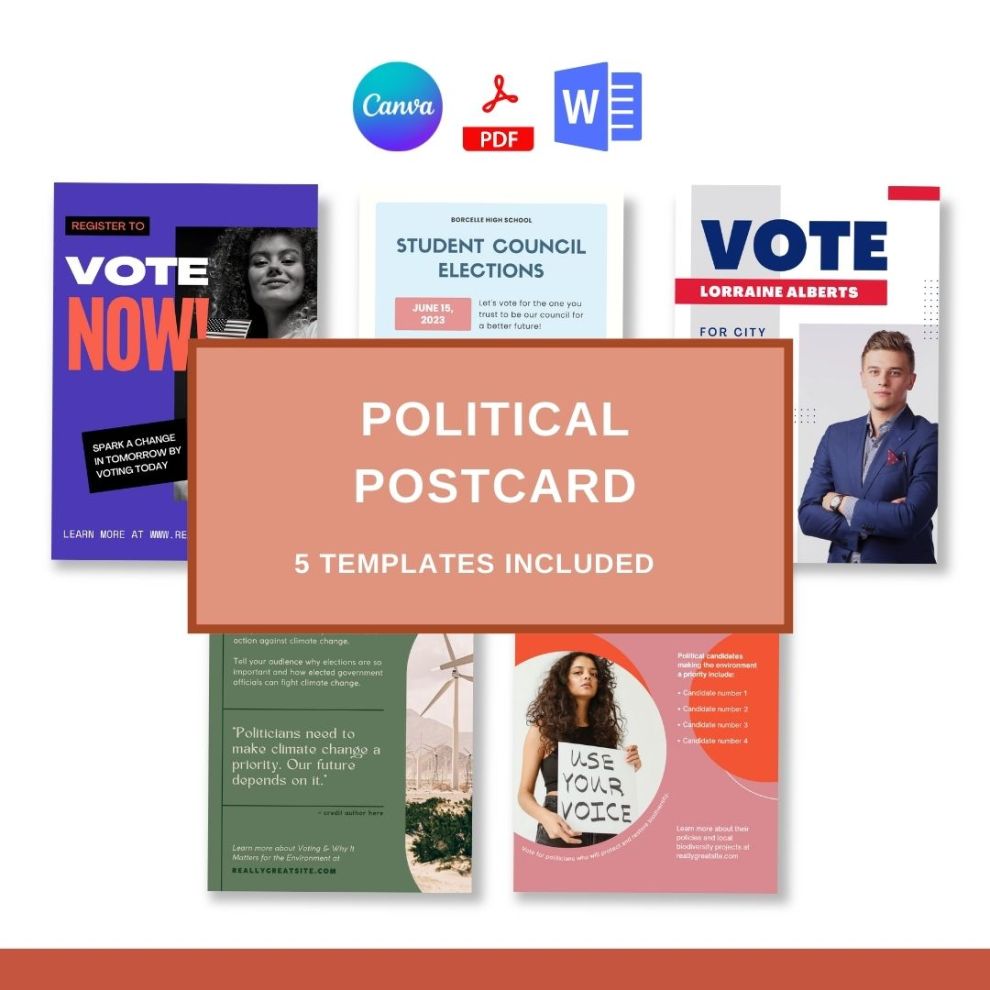 Political Postcard Template Printable PDF, Word [Editable]