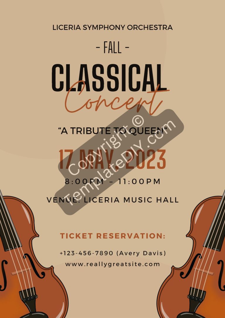 Concert Poster Template Printable PDF, Word [Editable]