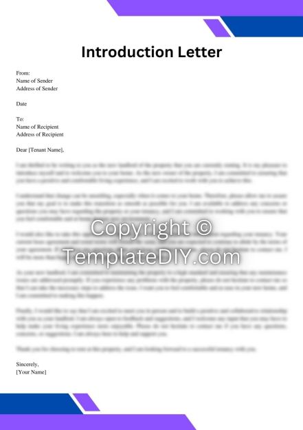 New Landlord Introduction Letter Sample with Examples