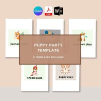 Puppy Party Printable Template PDF, Word [Editable]