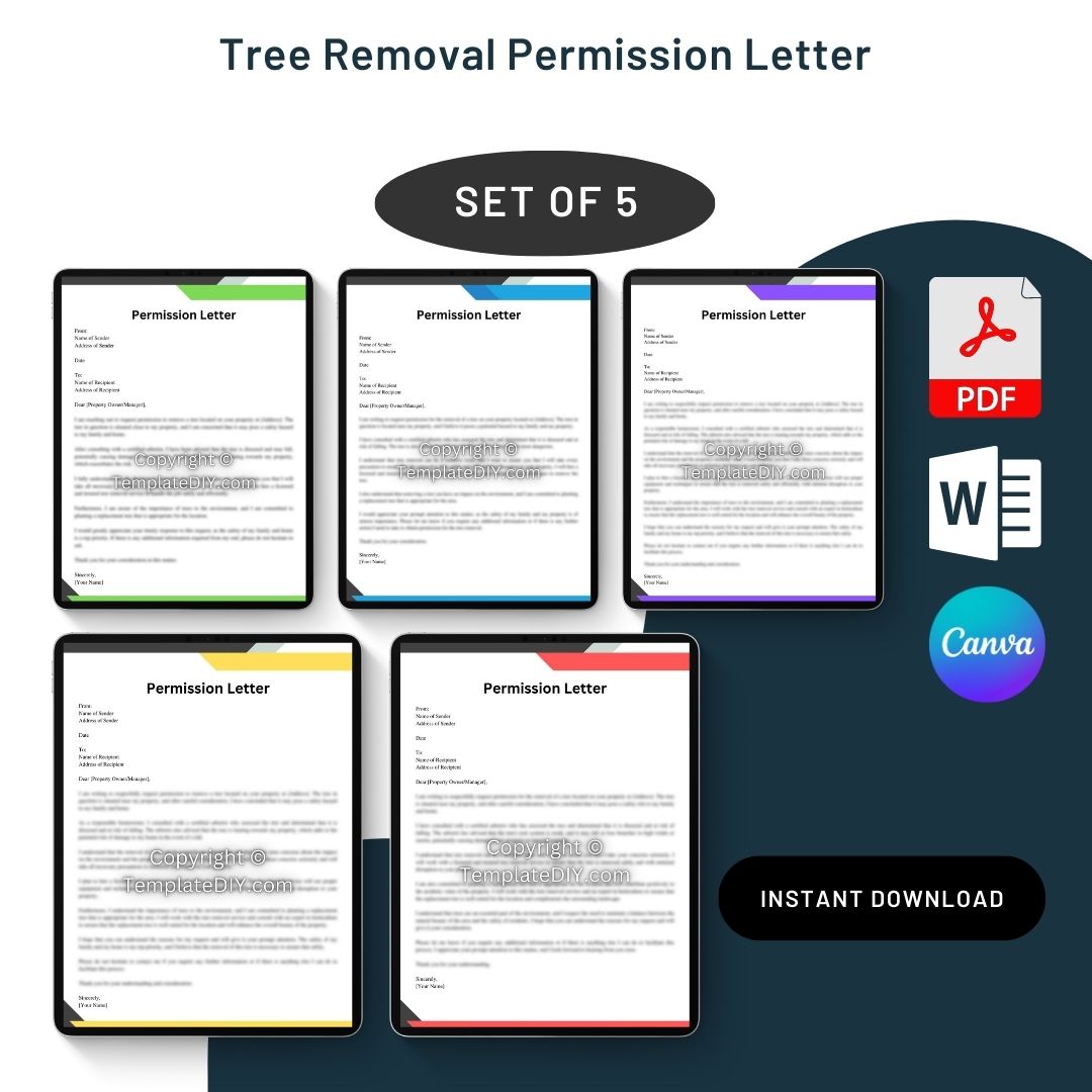 Tree Removal Permission Letter Sample and Examples [Word]