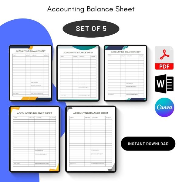 3 Year Balance Sheet Template Printable PDF, Word, Excel
