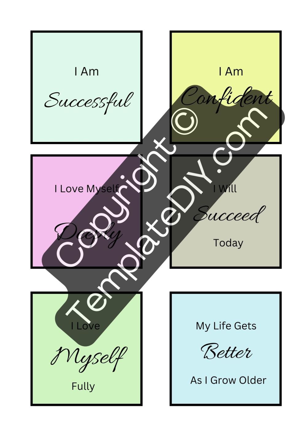 Printable Affirmation Cards Templates PDF, Word [Editable]