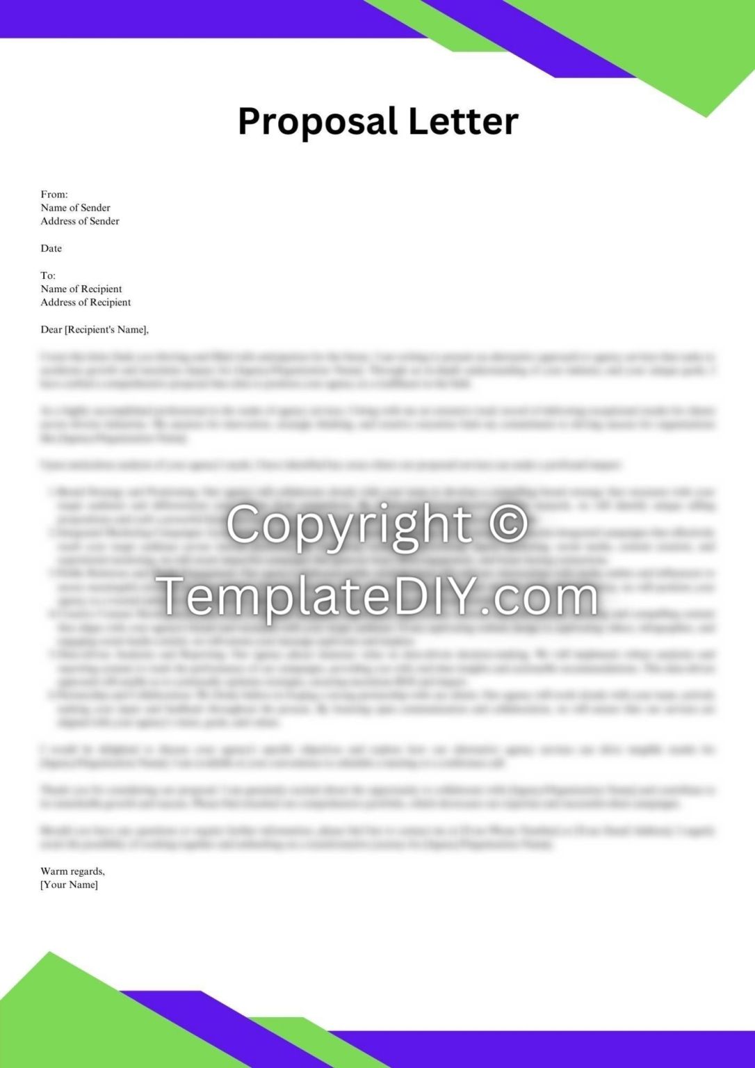 Agency Proposal Letter Sample with Examples [Word]