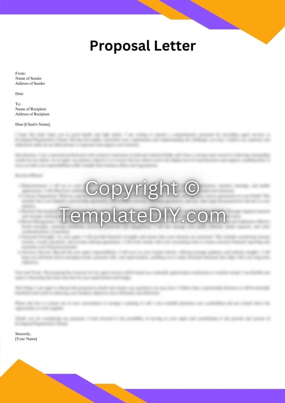 Agent Proposal Letter Sample with Examples [Word Editable]