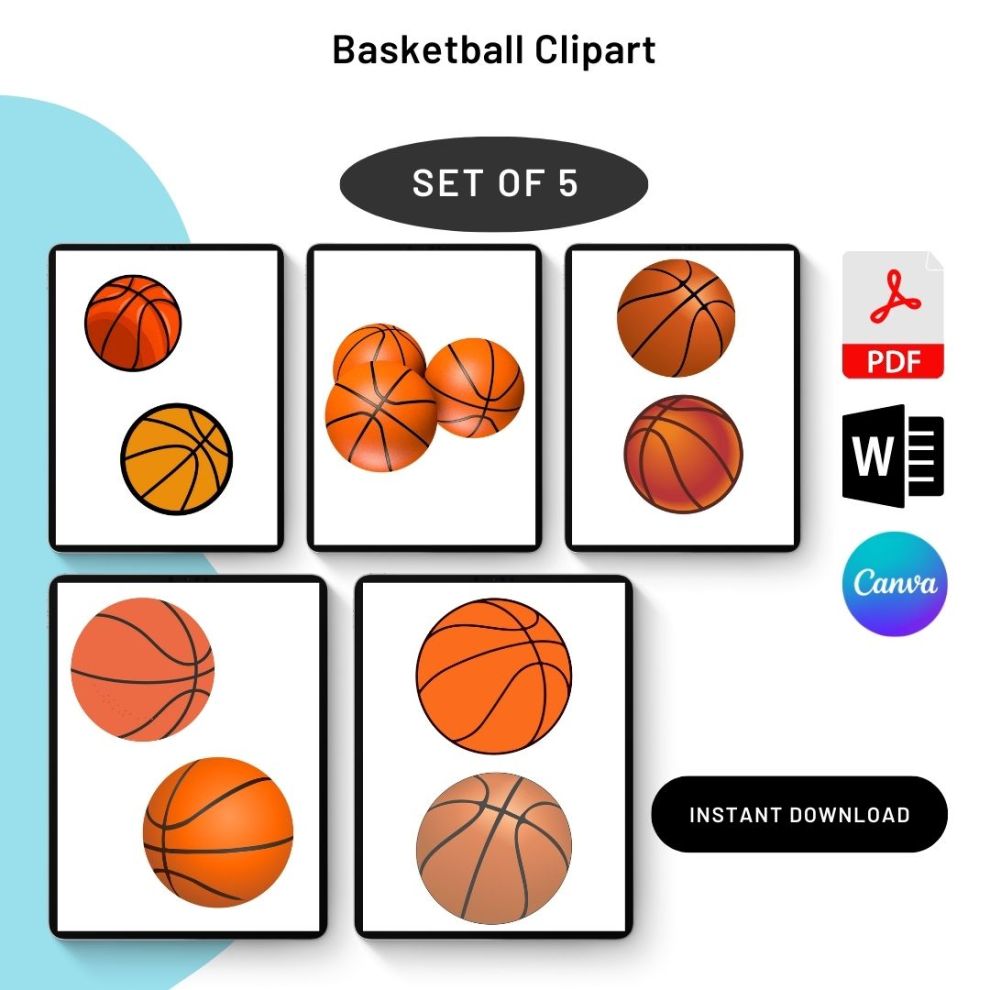 Basketball Clipart Printable Template PDF, Word [Editable]