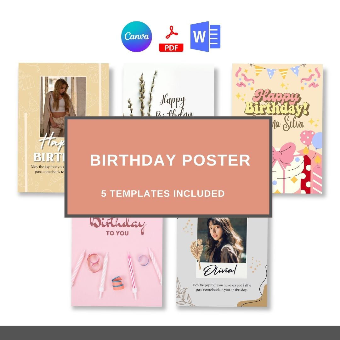 Birthday Poster Template Printable PDF, Word [Editable]