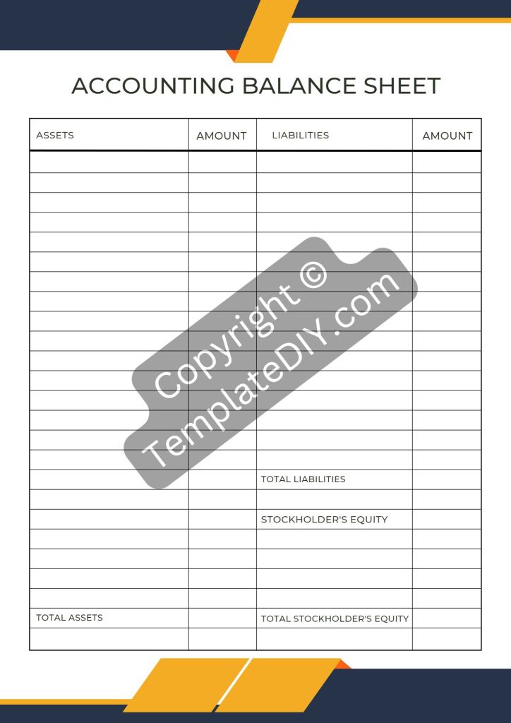 Accounting Balance Sheet Template PDF Word Excel