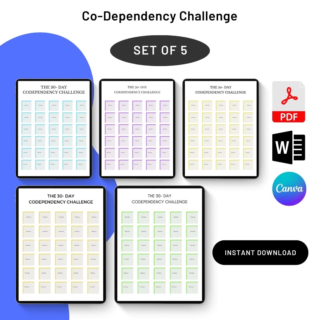 Printable Co-Dependency Challenge Template PDF, Word