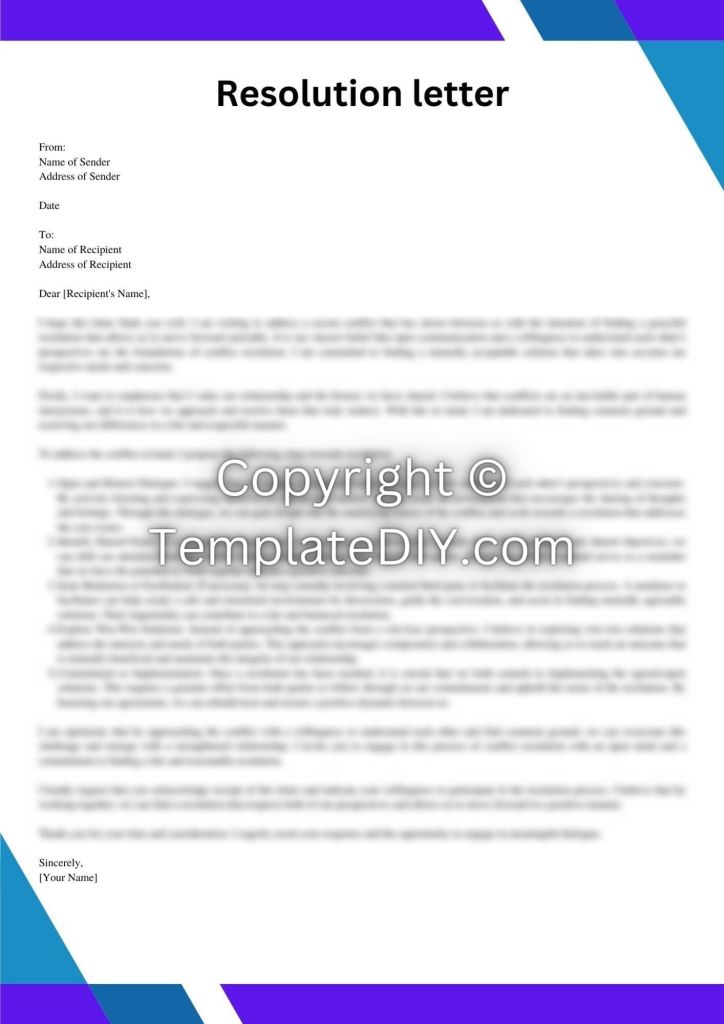 Conflict Resolution Letter Sample with Examples [Word]