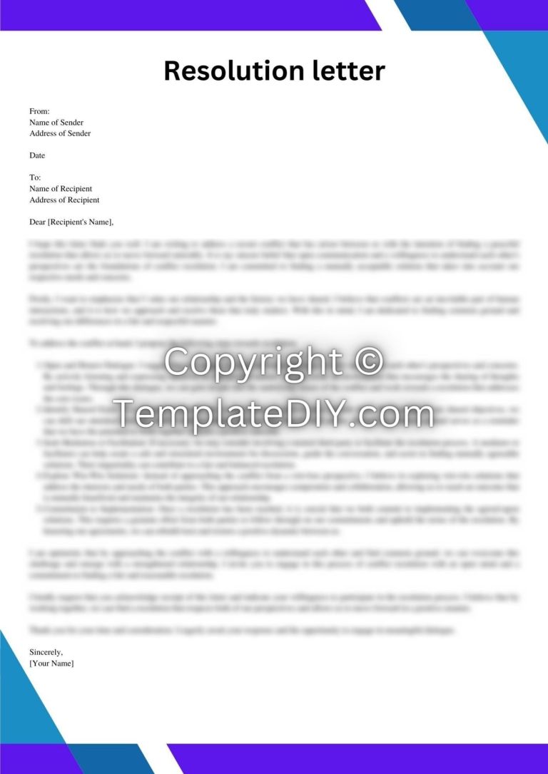 Conflict Resolution Letter Sample with Examples [Word]