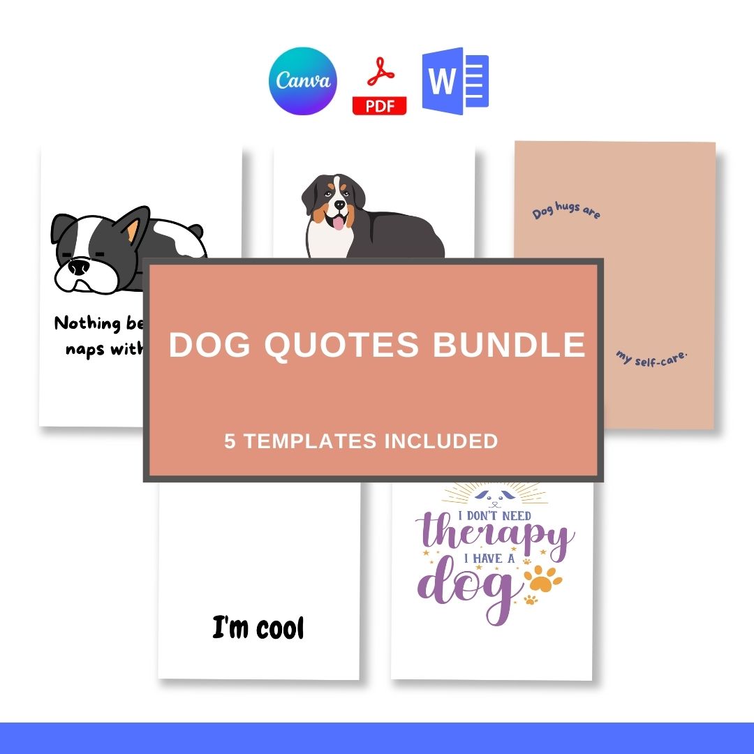 Dog Quotes Bundle Template Printable PDF, Word [Editable]