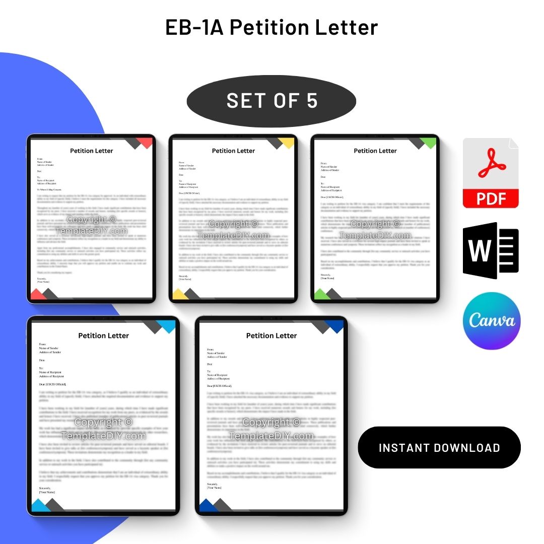 EB-1A Petition Letter Sample Template with Examples [Word]