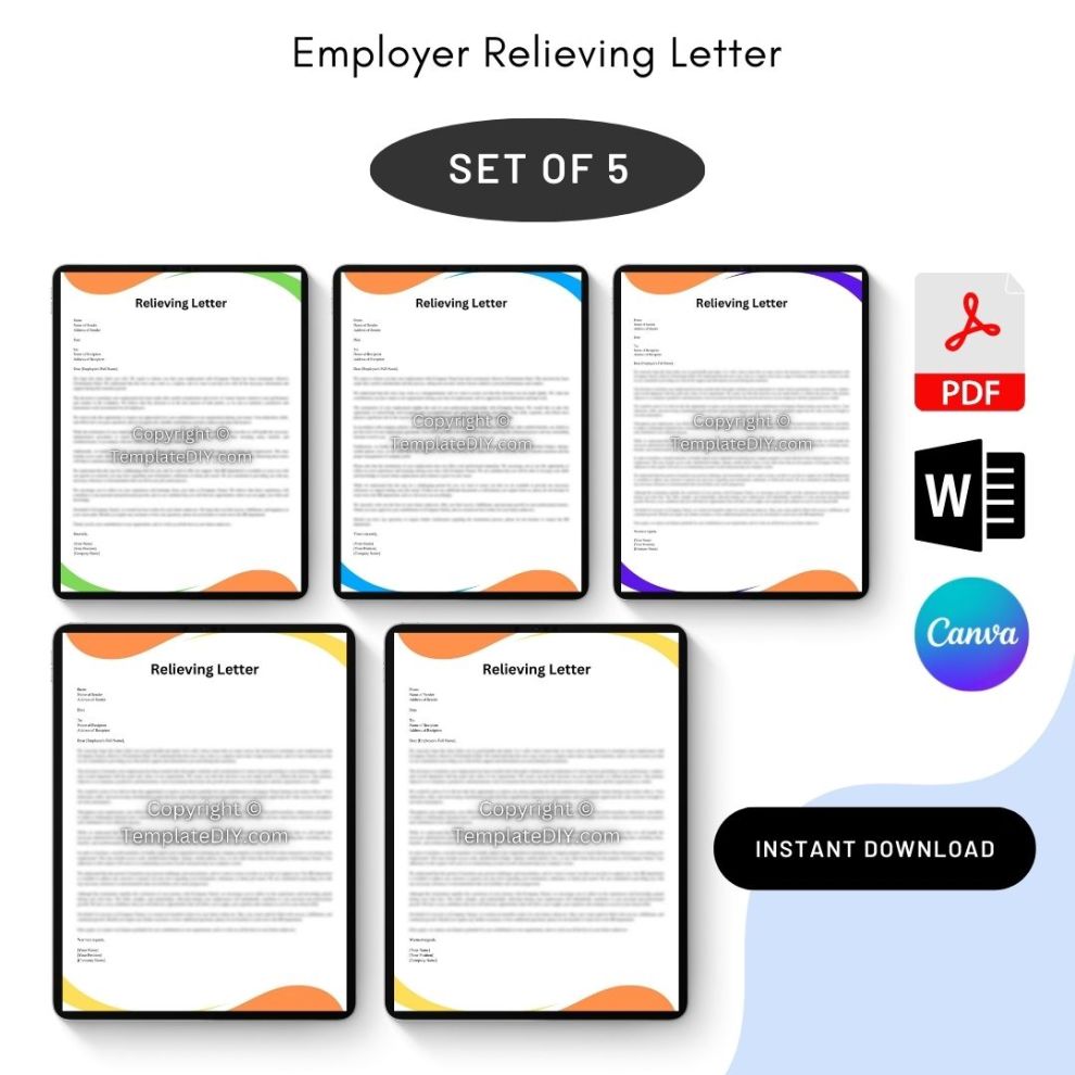 Employer Relieving Letter Sample with Examples [Word]