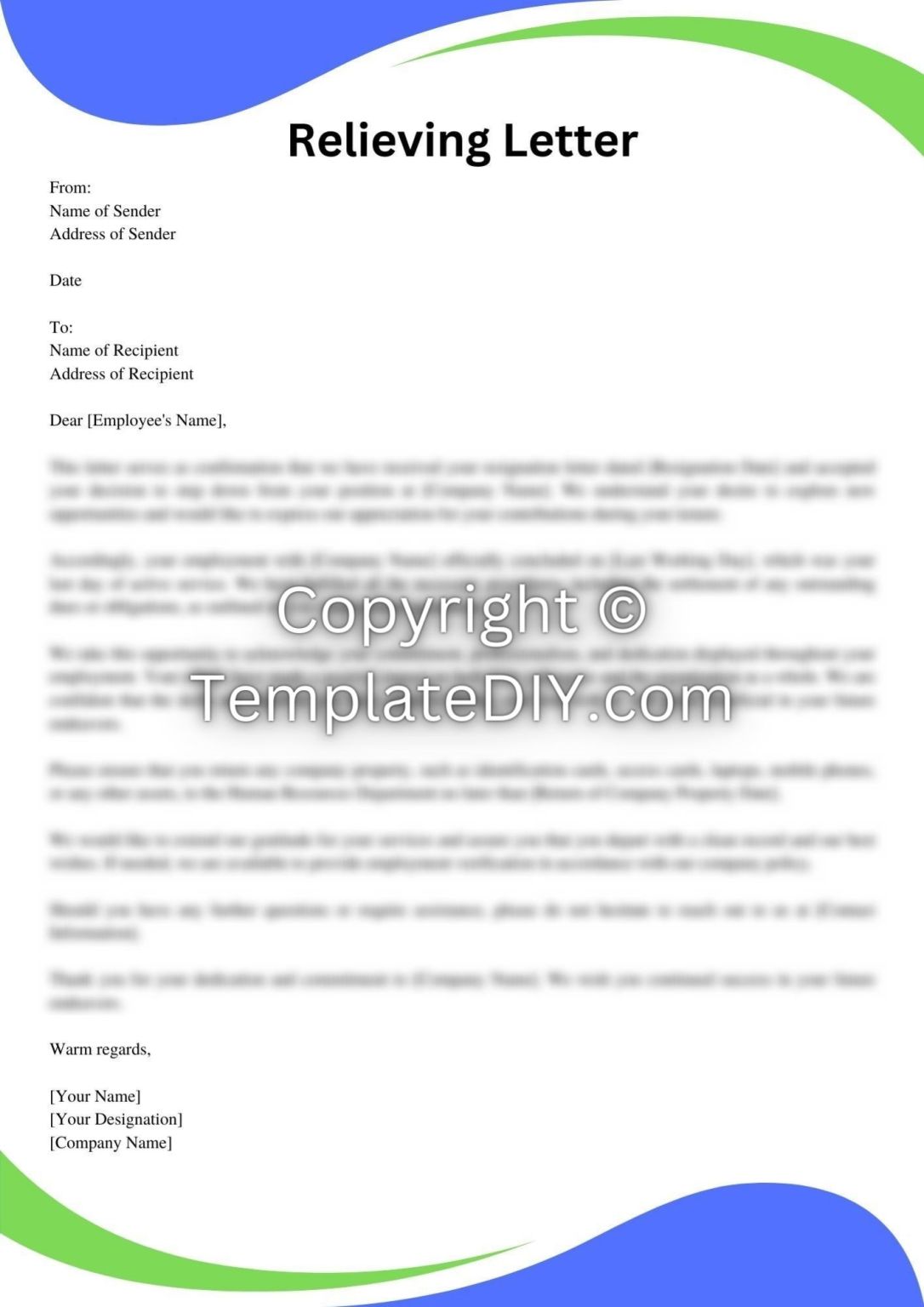 HCL Relieving Letter Sample with Examples [Word Editable]