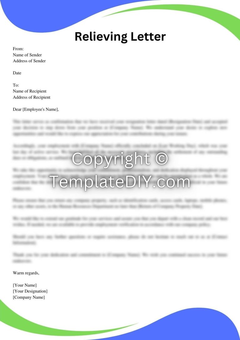 HCL Relieving Letter Sample with Examples [Word Editable]