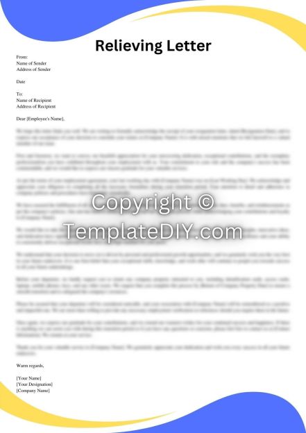 HCL Relieving Letter Sample with Examples [Word Editable]