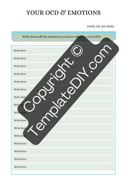 Printable OCD Therapy Planner Template PDF, Word, Excel